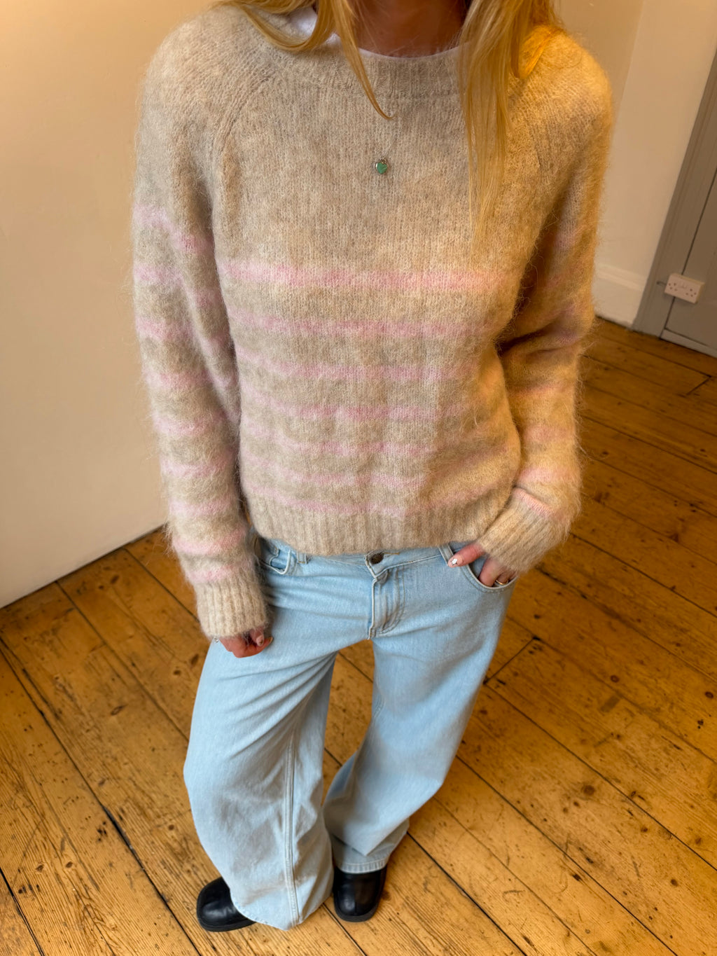 Cara Jumper - Beige & Pink – Minka Dink London