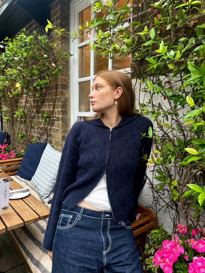 Dual Zip Hoodie - Navy – Minka Dink London