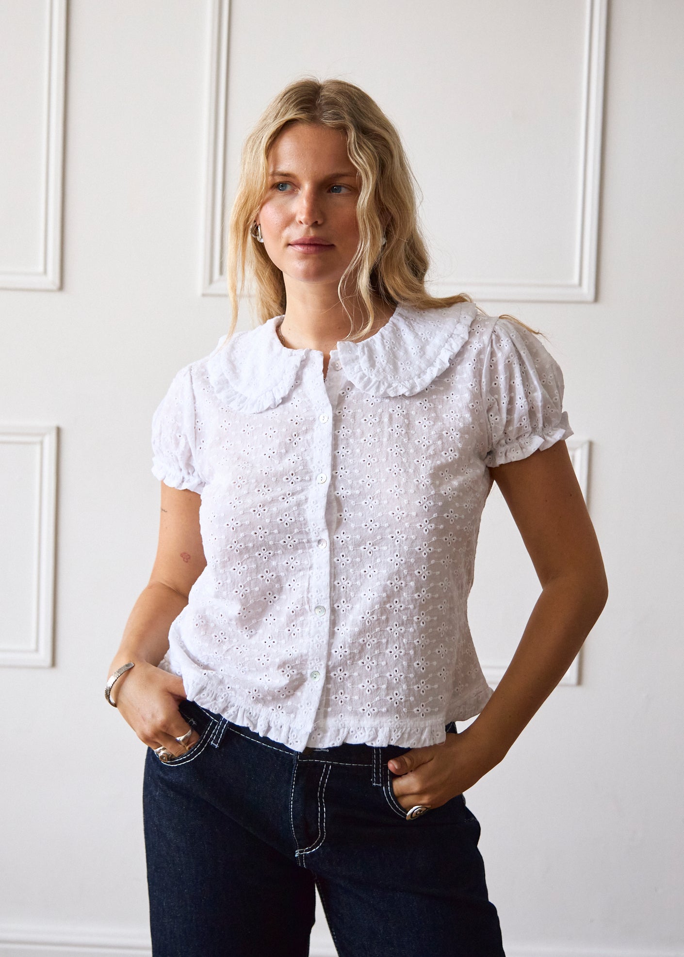 The Bonnie Blouse - White – Minka Dink London
