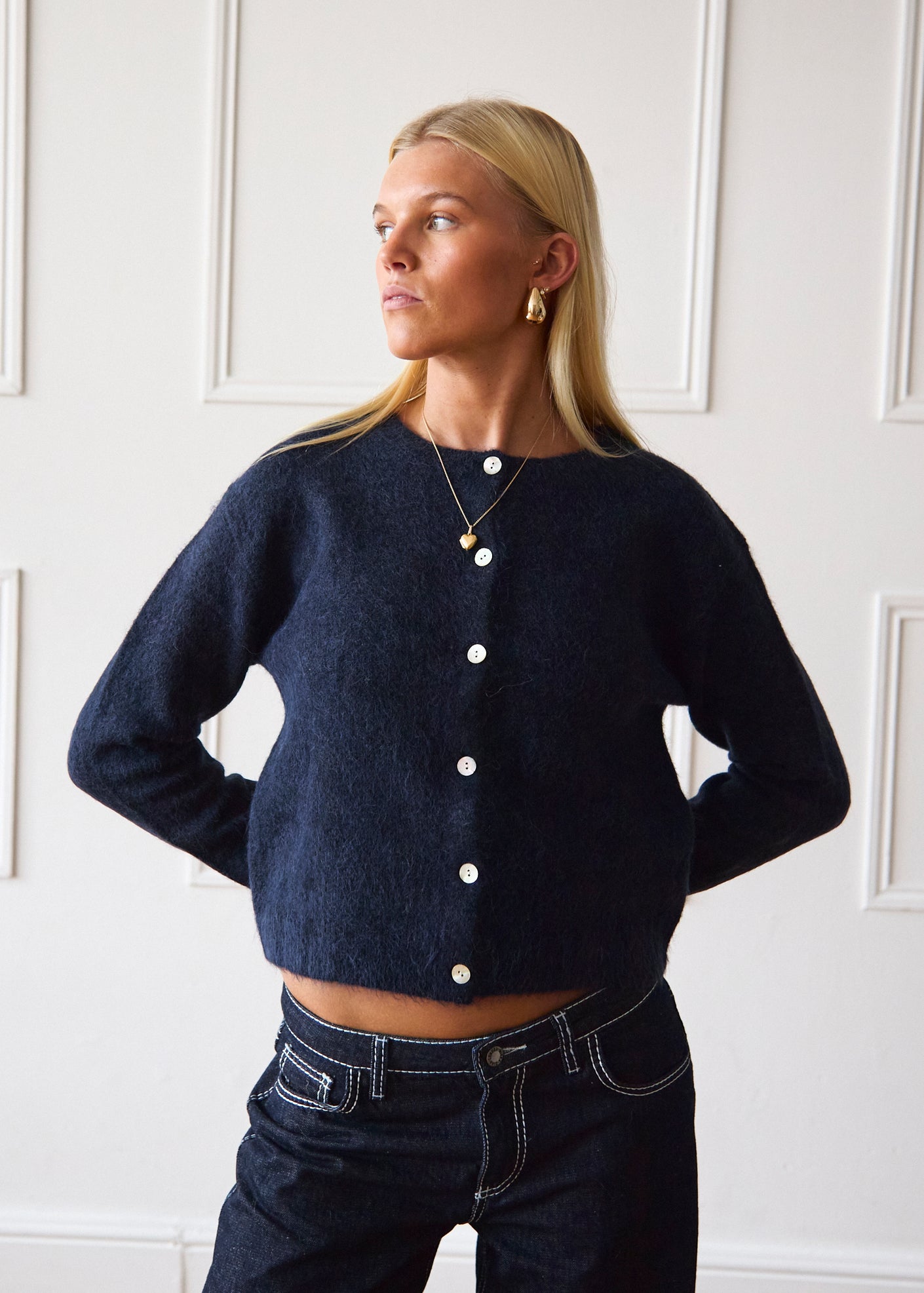 The Elsa Cardigan - Navy – Minka Dink London