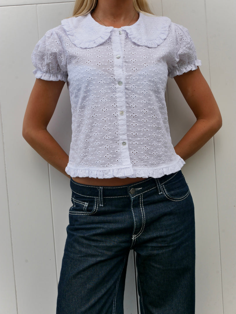 The Bonnie Blouse - White – Minka Dink London