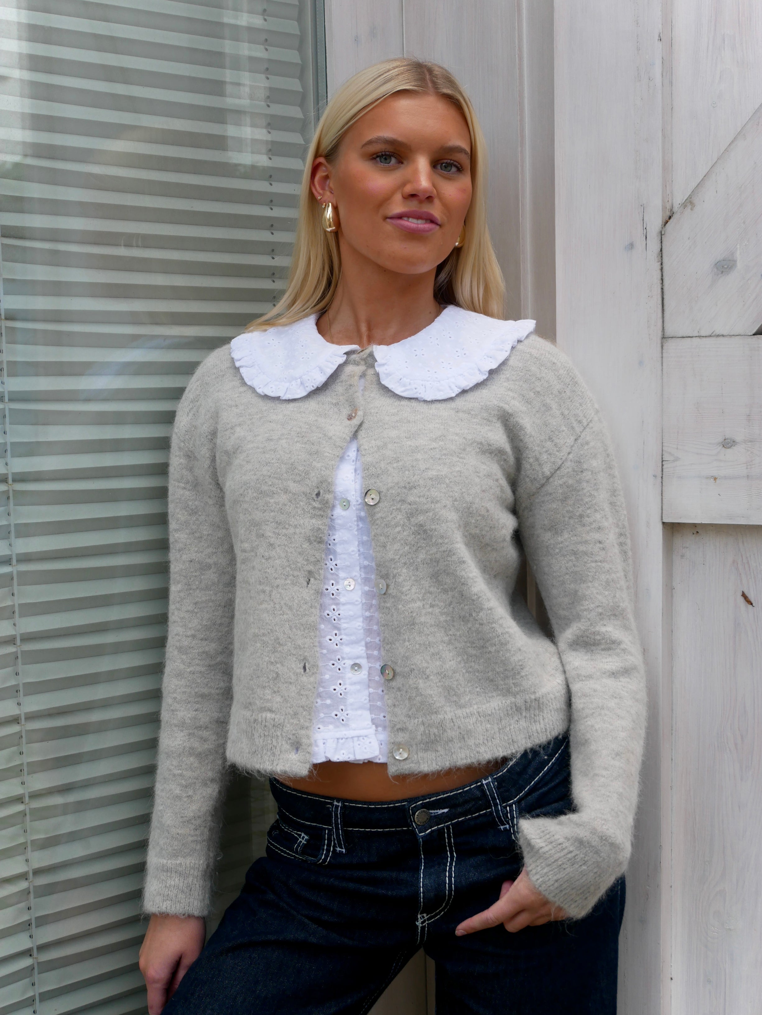 The Elsa Cardigan - Light Grey – Minka Dink London